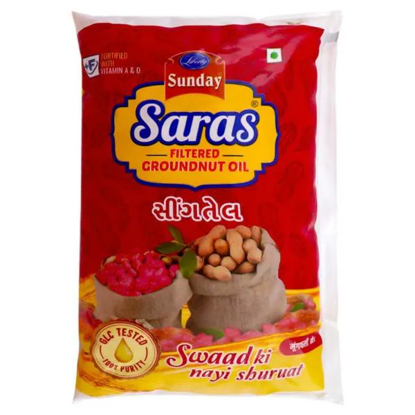 Saras Filtered Groundnut Oil 1 L - JioMart