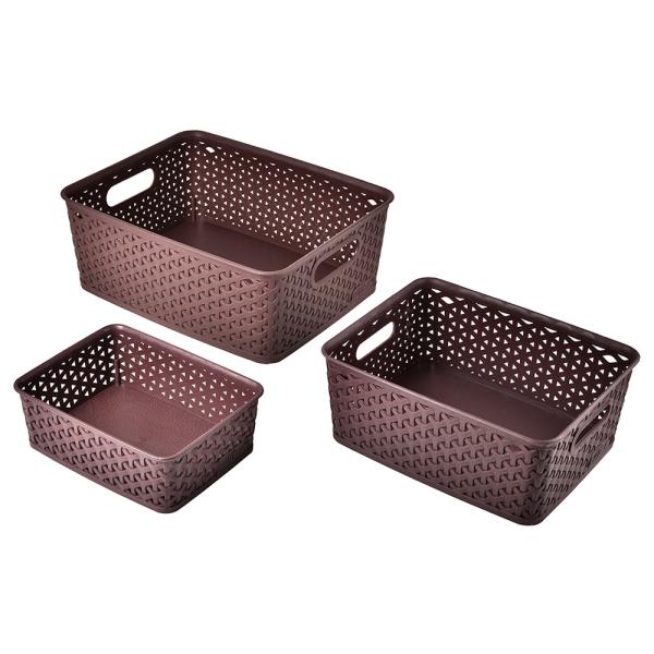 Fable Gracey Assorted Colour Plastic Small Stackable Basket without Lid ...