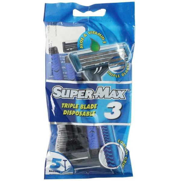 Supermax Triple Blade Disposable Razor 5 pcs - JioMart