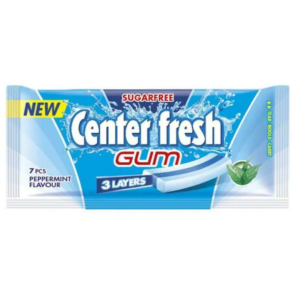 Center Fresh 3 Layer Peppermint Sugarfree Chewing Gum 12.6 g - JioMart