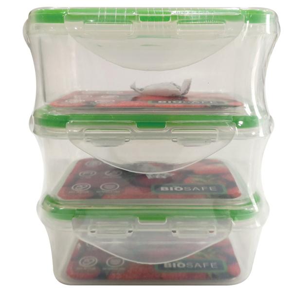 Pratap Biosafe Transparent Plastic Container 330 ml (Set of 3) (No ...