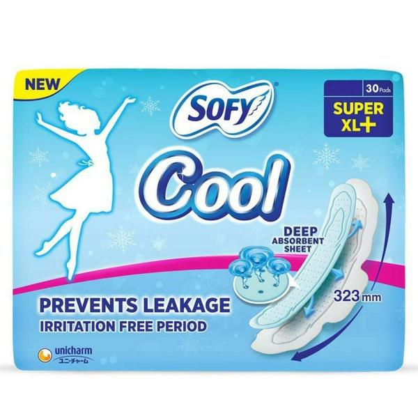 Sofy Bodyfit Cool Sanitary Napkin with Wings (XL+) 30 pads - JioMart