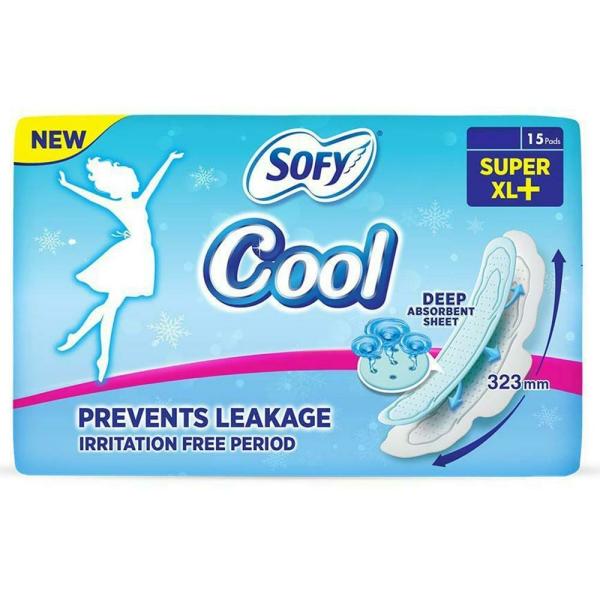 Sofy Cool Sanitary Napkin with Wings (XL+) 15 pads - JioMart