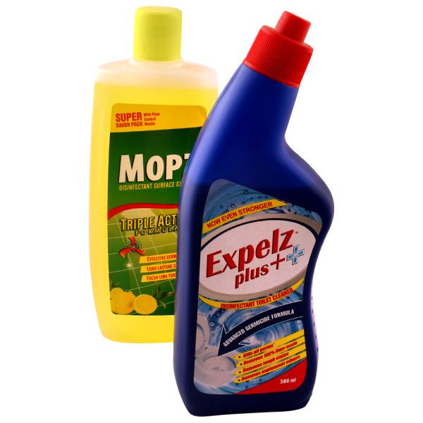 Expelz Plus Regular Toilet Cleaner 500 ml + Mopz Fresh Lime Surface ...