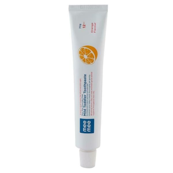 Mee Mee Fluoride-Free Orange Flavour Mild Toddler Toothpaste (12 Months ...