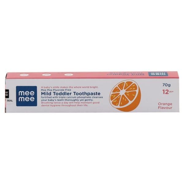 Mee Mee Fluoride-Free Orange Flavour Mild Toddler Toothpaste (12 Months ...