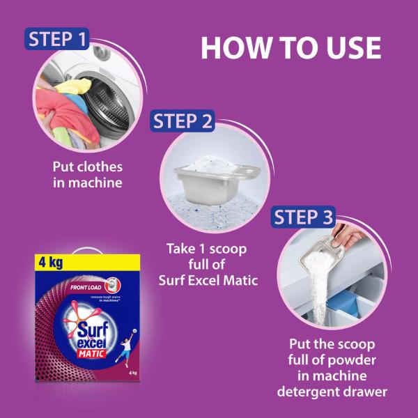 Surf Excel Matic Front Load Detergent Powder 4 kg - JioMart