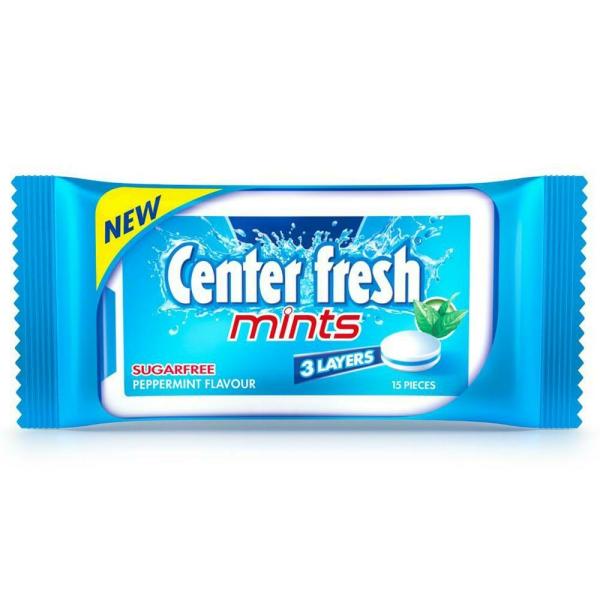 Center Fresh 3 Layer Peppermint Sugarfree Chewing Gum 4.5 g - JioMart