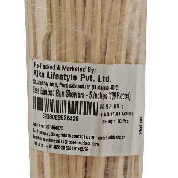 Ezee Bamboo Gun Skewers 5 inch (100 pcs) - JioMart
