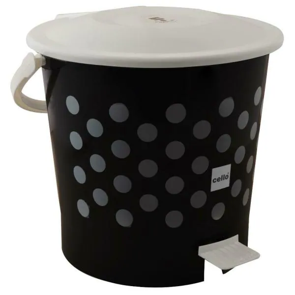 Cello Fusion Black Plastic Pedal Dustbin 10 L - JioMart