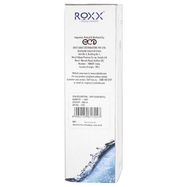 Roxx Drip Clear Glass Water Bottle 1 L - JioMart
