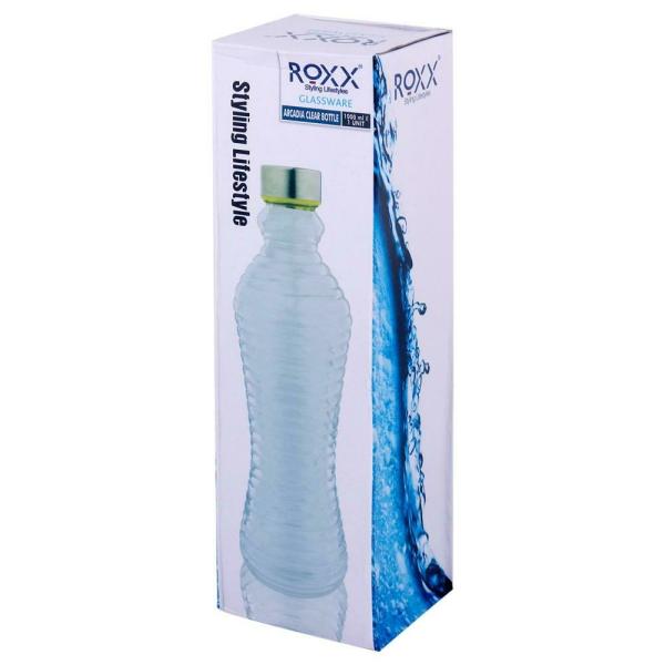 Roxx Arcadia Clear Glass Water Bottle 1 L (Art No. 1726) - JioMart