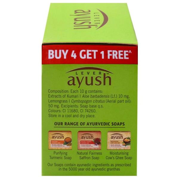 Ayush Cool & Fresh Aloe Vera Soap 100 g (Buy 4 Get 1 Free) - JioMart