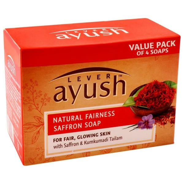 Ayush Saffron Natural Fairness Soap 100 g (Pack of 4) - JioMart