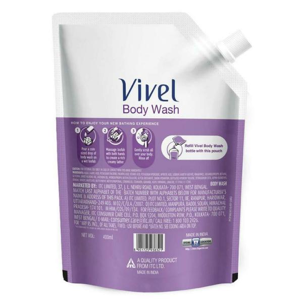 Vivel Lavender + Almond Oil Body Wash Refill Pack 400 ml - JioMart