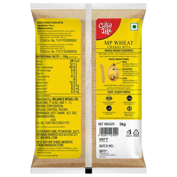 Good Life MP Wheat Chakki Atta 5 kg - JioMart