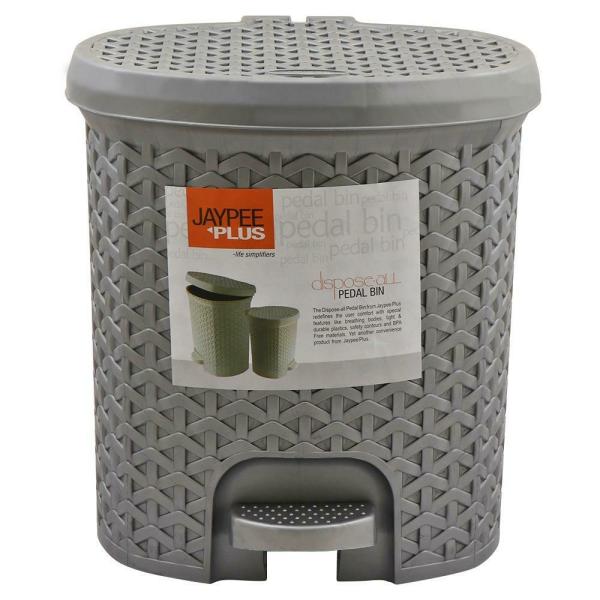 Jaypee Plus Dispose All Silver Plastic Pedal Dustbin 5 L - JioMart