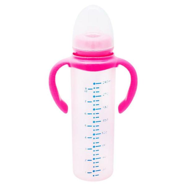 Little's Pink Glass Sipper Bottle 240 ml (6 months +) - JioMart
