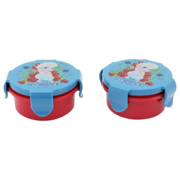 Disney Junior Frozen Blue & Red Round Plastic Lunch Box 100 ml (Set of ...