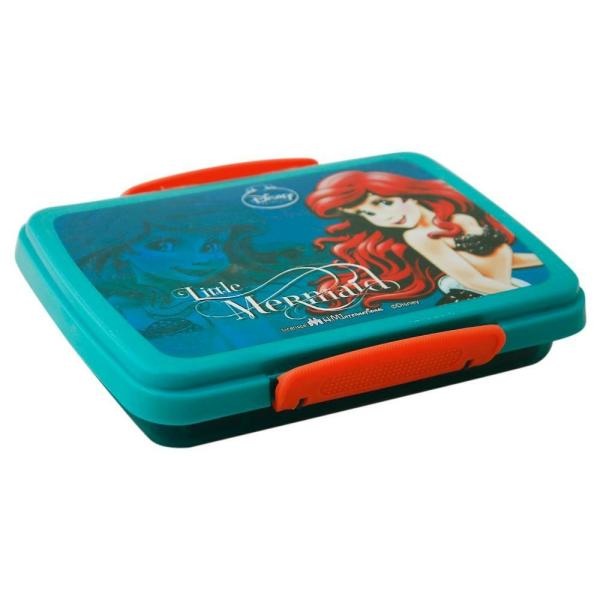 Disney Ariel Turquoise Blue Rectangular Plastic Lunch Box 550 ml - JioMart