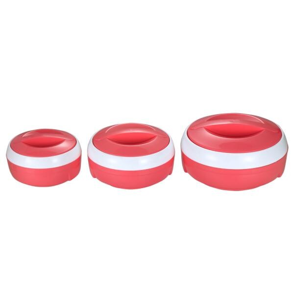 Princeware Solar Pink Plastic Insulated Casserole 600+1000+1500 ml (3 ...