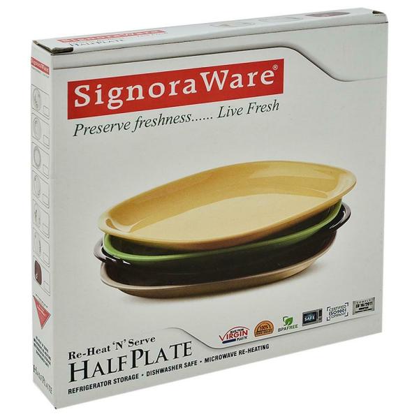 SignoraWare White Square Plastic Half Plate 20.5 cm (Set of 3) - JioMart