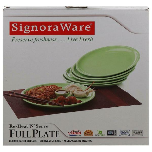 SignoraWare Circle Scapes Round Plastic Full Plate 27 cm (Set of 3 ...