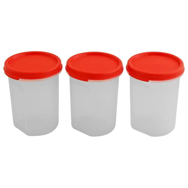 Signoraware Modular Red Round Plastic Container 450 ml (Set of 3) - JioMart
