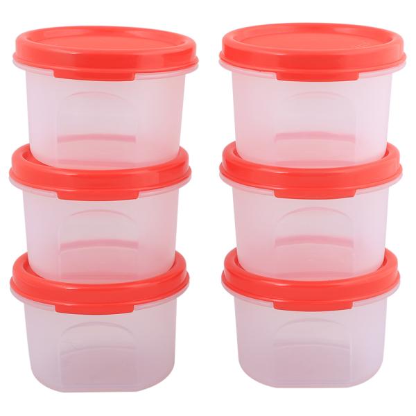 Signoraware Modular Red Round Plastic Container 200 ml (Set of 6) - JioMart