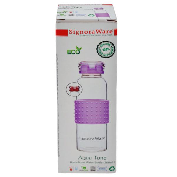Signoraware Aqua Tone Red Cylindrical Glass Bottle 360 ml - JioMart