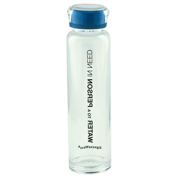 Signoraware Aqua Time Blue Cylindrical Glass Bottle 390 ml - JioMart
