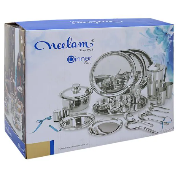 Neelam Steel Dinner Set (36 pcs) - JioMart