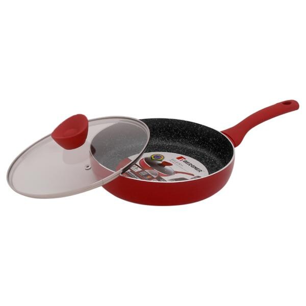 Bergner Bellini Plus Induction Base Aluminium Frying Pan with Glass Lid ...