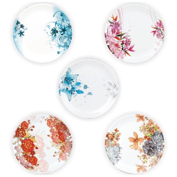 Wood and Kemp Daisy Assorted Colour Melamine Dinner Set (23 pcs) - JioMart