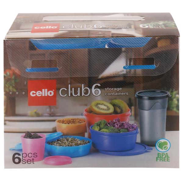 Cello Max Fresh Club Blue Round Plastic Container Set (6 pcs) - JioMart