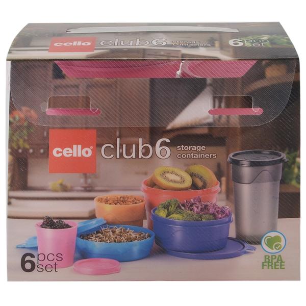 Cello Max Fresh Club Pink Round Plastic Container Set (6 pcs) - JioMart