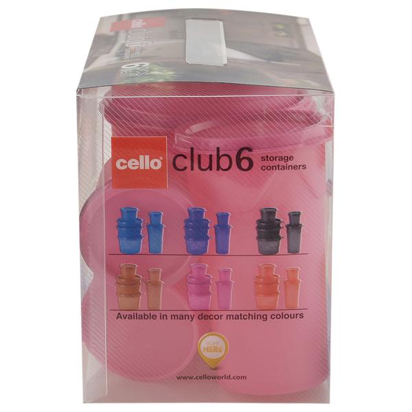 Cello Max Fresh Club Pink Round Plastic Container Set (6 pcs) - JioMart