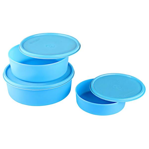Cello Max Fresh Universal Blue Round Plastic Container (3 pcs) - JioMart