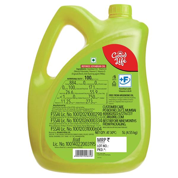 Good Life Refined Soyabean Oil 5 L - JioMart