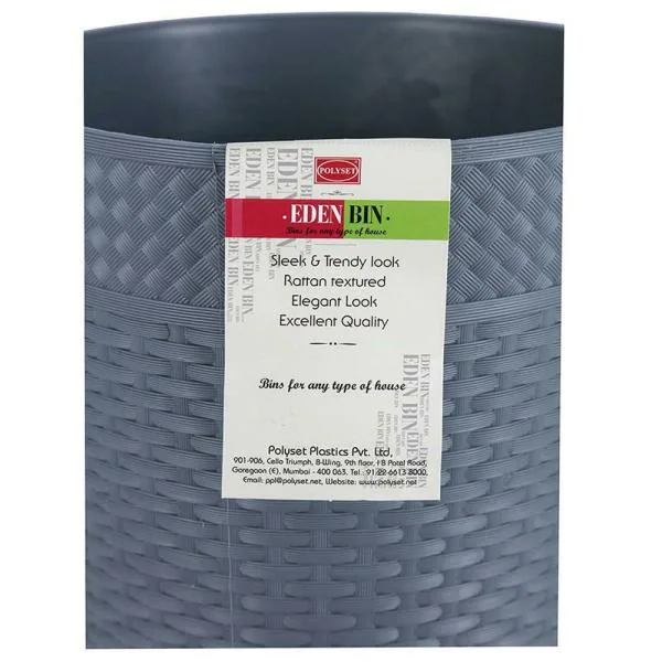 Polyset Eden Silver Plastic Dustbin 9.8 L - JioMart
