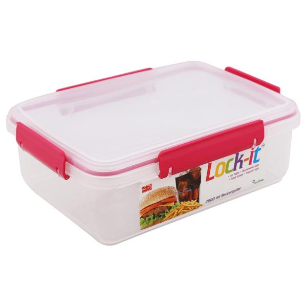 Polyset Lock It Pink Rectangular Plastic Container 2 L - JioMart
