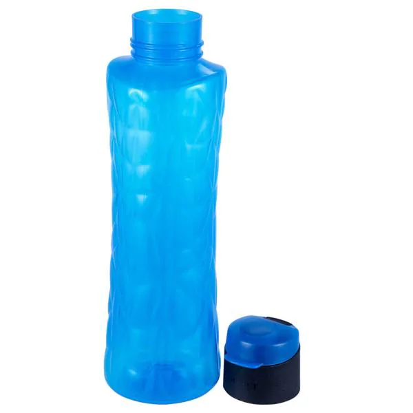 Polyset Flip Top Blue Cylindrical Plastic Water Bottle 1 L (Set of 3 ...