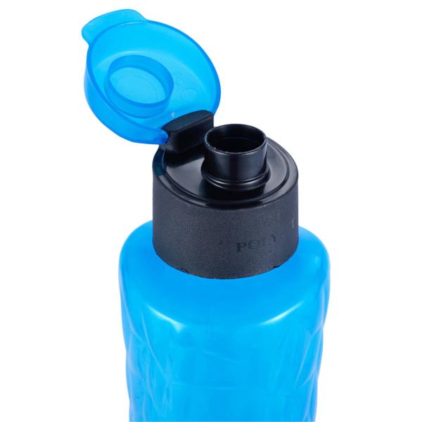 Polyset Flip Top Blue Cylindrical Plastic Water Bottle 1 L (Set of 3 ...