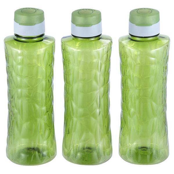Polyset Crystal Green Plastic Bottle 600 ml (Set of 3) with Fliptop ...