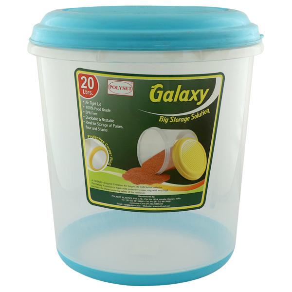 Polyset Galaxy Blue Round Plastic Container 20 L - JioMart