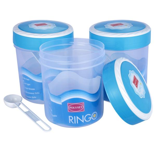 Polyset Ringo Blue Round Plastic Container 1.05 L (Set of 3) - JioMart