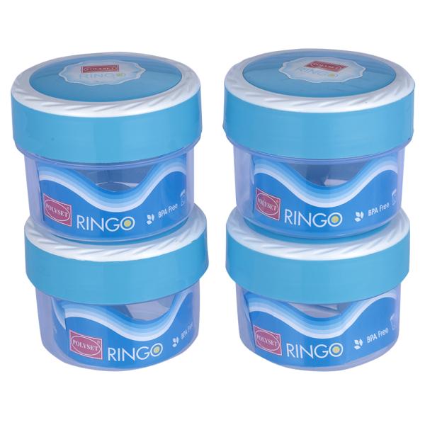 Polyset Ringo Blue Round Plastic Container 300 ml (Set of 4) - JioMart