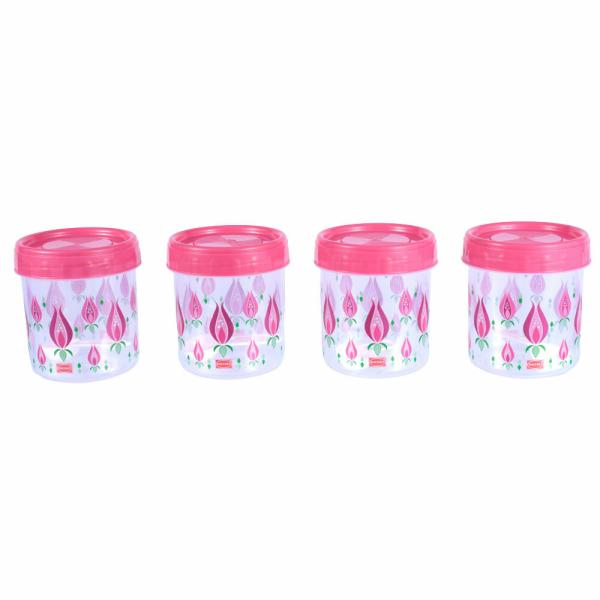 Polyset Twisty Pink Round Plastic Container 500 ml (Set of 4) - JioMart