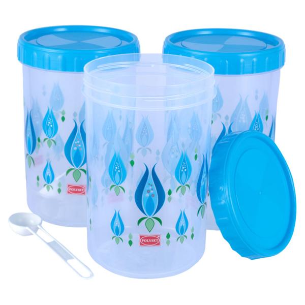 Polyset Twisty Blue Round Plastic Container 2.01 L (Set of 3) - JioMart