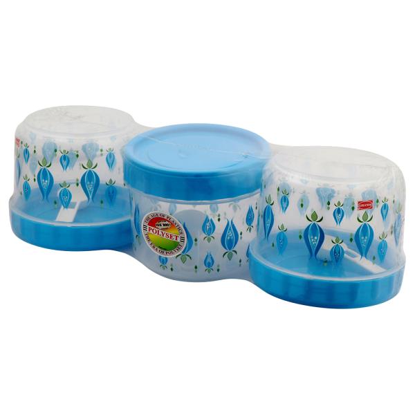 Polyset Twisty Blue Round Plastic Container 725 ml (Set of 3) - JioMart